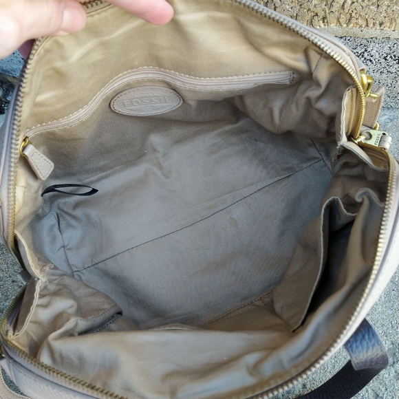 Fossil | Bags | Fossil Cognac Taupe Tan Brown Pebble Leather Mimi ...